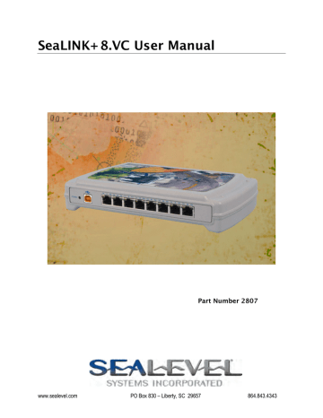 SeaLevel SeaLINK+8.VC USB to 8-Port RS-232, RS-485 RJ45 VersaCom Serial ...