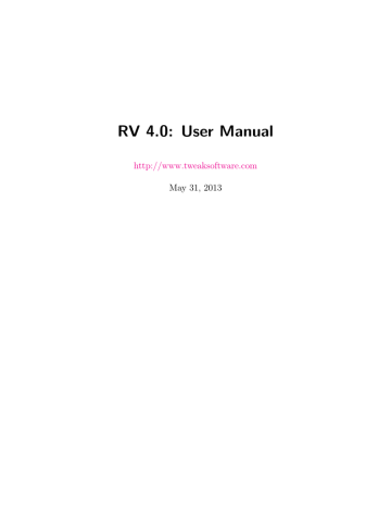 Tweak RV 4.0 User Manual | Manualzz