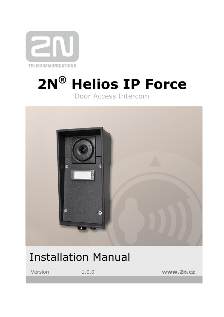 2N Helios IP Force Installation Manual | Manualzz