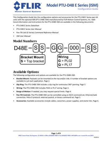 FLIR PTU-D48E Configuration Guide | Manualzz