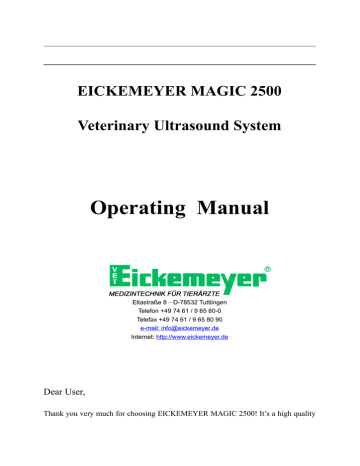 EICKEMEYER MAGIC 2500 Operating Manual | Manualzz