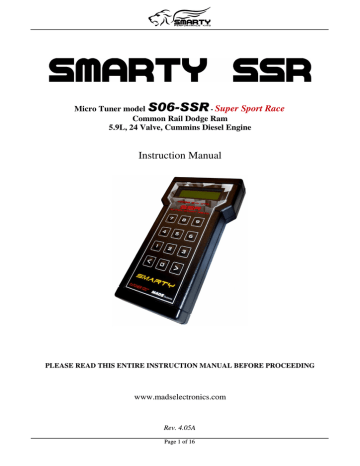 Smarty tuner S06 SSR instruction manual | Manualzz