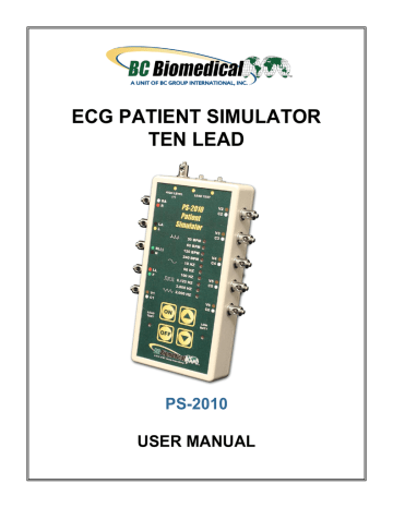 ECG Patient Simulator PS-2010 User Manual | Manualzz