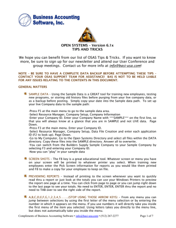 Open Systems Open Systems 6.1x - user manual | Manualzz