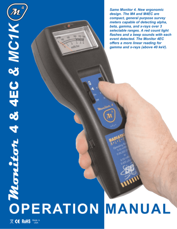 Radiation Monitor Monitor 4, 4EC, MC1K Operation Manual | Manualzz