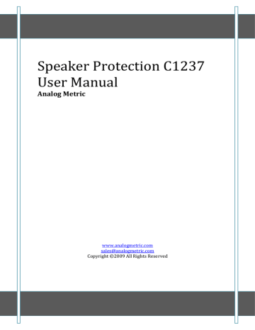 Speaker Protection C1237 User Manual | Manualzz