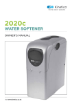 Kinetico 2020c Compact Water Softener Owner's Manual | Manualzz