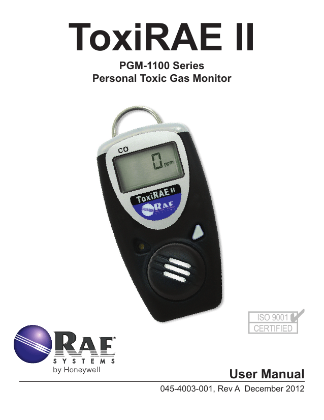 Honeywell ToxiRAE II Manual | Manualzz
