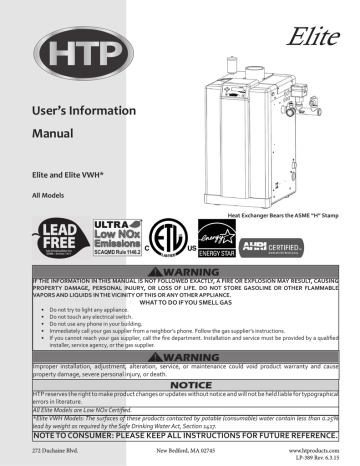 HTP Elite Plus User manual | Manualzz