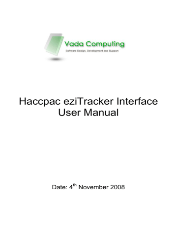 Haccpac eziTracker Interface User Manual | Manualzz