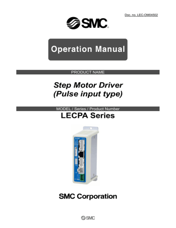 SMC LECPA Series Step Motor Driver Operation Manual | Manualzz