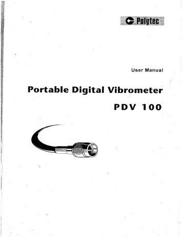 Portable Digital Vibrometer PDV 100 User Manual | Manualzz