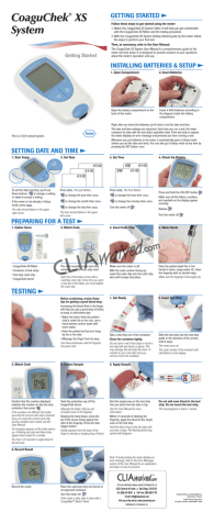 Coaguchek XS System Getting Started | Manualzz