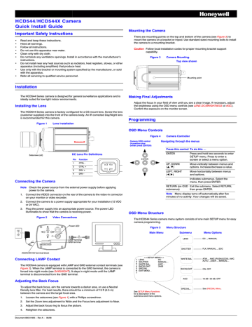 Security Camera HCD544 Quick Install Guide | Manualzz
