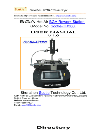 BGA Rework Station HR360 User Manual | Manualzz