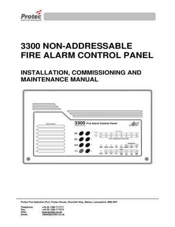Protec 3300 NON-ADDRESSABLE Fire Alarm Control Panel Installation ...
