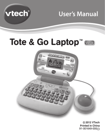 VTech Tote & Go Laptop- Pink Web Connected User manual | Manualzz