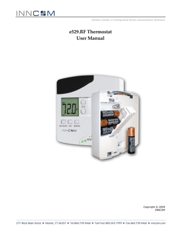 INNCOM e529.RF Thermostat User Manual | Manualzz