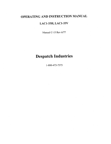 Despatch LAC1-33V Owner's Manual | Manualzz