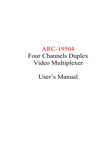ArcVision ARC-19504 Video Multiplexer User's Manual | Manualzz
