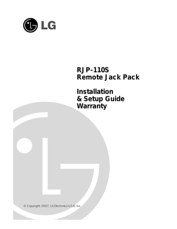 LG RJP 110S Remote Jack Pack Installation & Setup Guide | Manualzz
