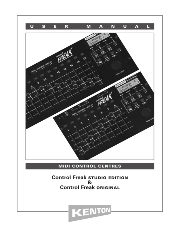 Kenton Control Freak STUDIO EDITION User manual | Manualzz