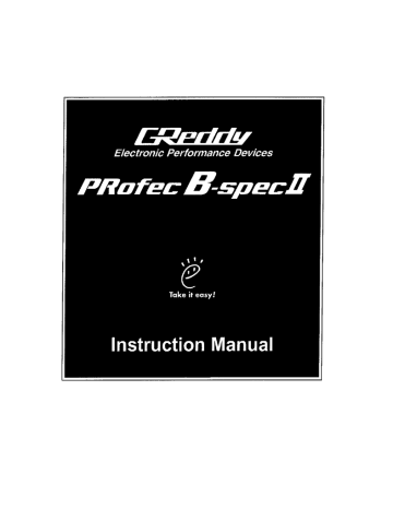 Boost Controller Profec B-spec II Instruction Manual | Manualzz