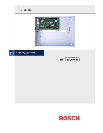 Bosch Solution 844 CC404 Operators Guide | Manualzz