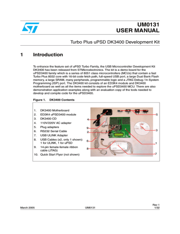 microcontroller development kit uPSD Turbo DK3400 User Manual | Manualzz