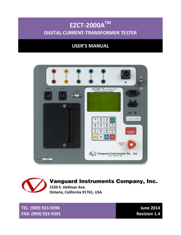 EZCT-2000A User's Manual - Vanguard Instruments | Manualzz