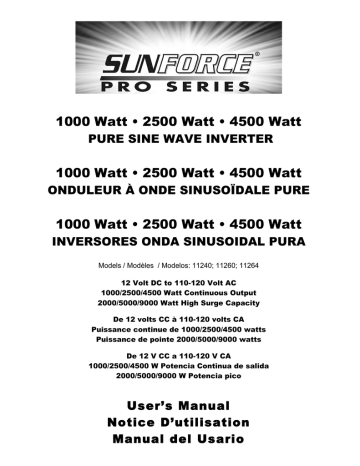 Sunforce PRO SERIES 11260 User manual | Manualzz