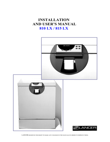 lancer 815 LX Installation and User Manual | Manualzz