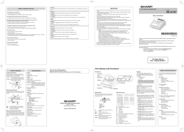 SHARP XE-A107 Cash Register Basic User Manual | Manualzz