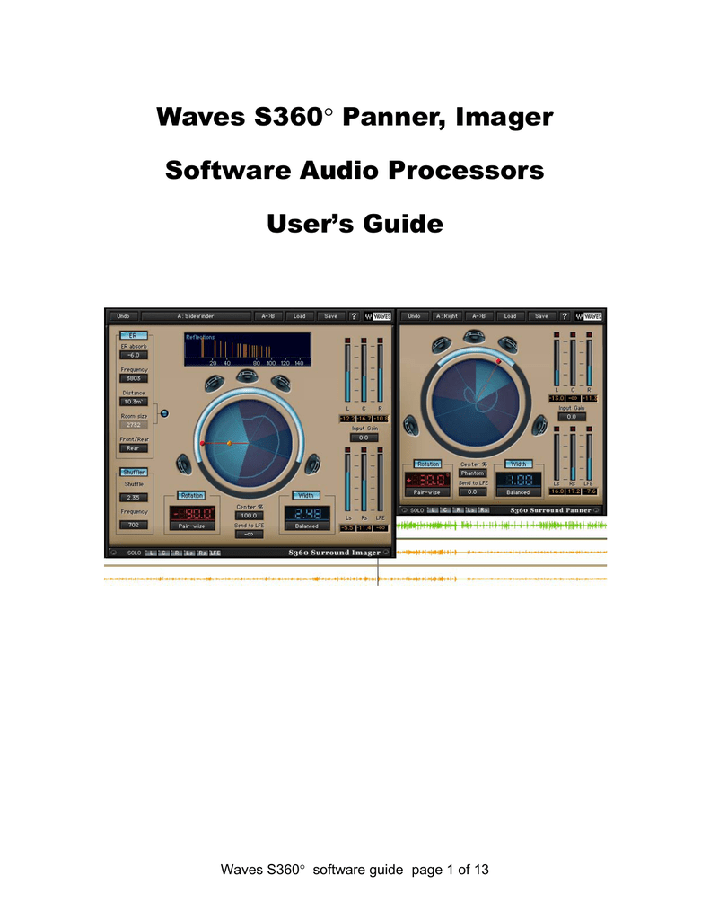 Waves S360 Surround Imager & Panner Owner's Manual | Manualzz