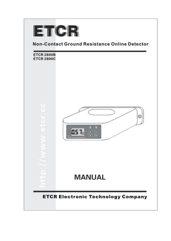 ETCR 2800C manual | Manualzz
