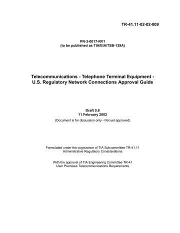 Telecommunications Terminal Equipment Approval Guide | Manualzz