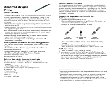 Dissolved Oxygen Probe DO-BTA User Manual | Manualzz