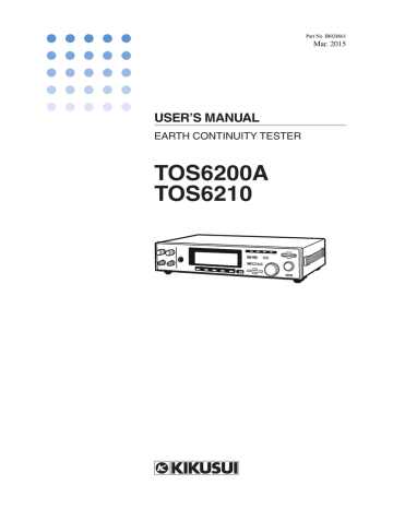 Kikusui TOS6210 User manual | Manualzz