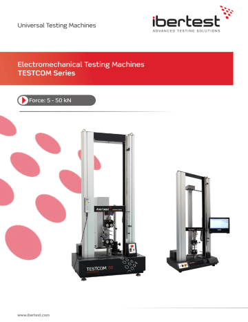 Ibertest TESTCOM Series Universal Testing Machines Datasheet | Manualzz