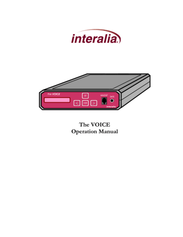 Voice Announcer VOICE Operation Manual | Manualzz