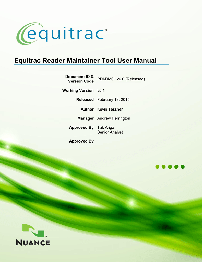 Equitrac Reader Maintainer Tool User Manual | Manualzz