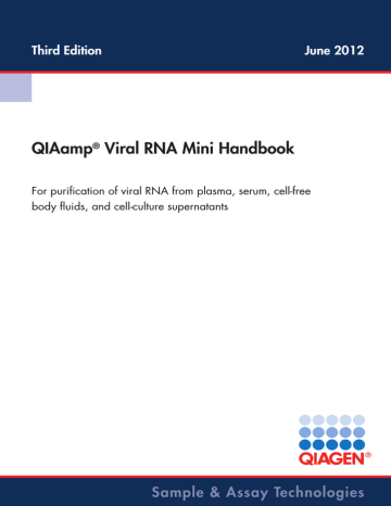 QIAGEN Viral RNA Mini Kit Handbook | Manualzz