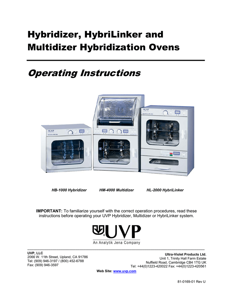 UVP Hybridizer, Hybrilinker & Multidizer Hybridization Oven Owner ...