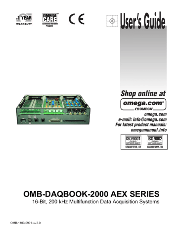 Omega OMB-DAQBOOK-2000 AEX Series Owner Manual | Manualzz