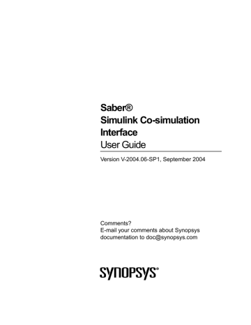 Synopsys Saber Simulink Co-simulation Interface User Guide | Manualzz