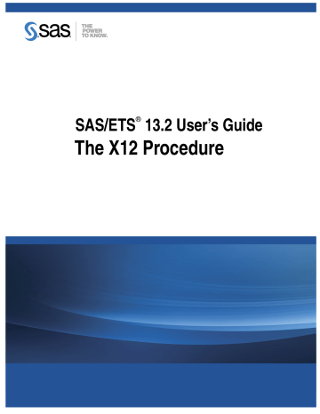 SAS ETS X12 User's Guide | Manualzz