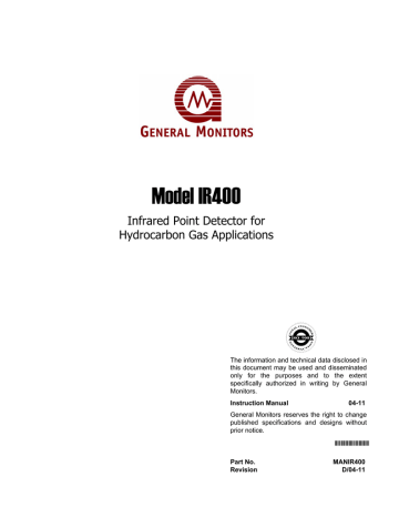 General Monitors IR400, IR4000S, IR4000M Instruction Manual | Manualzz