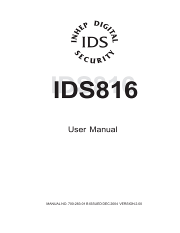 IDS 816 User Manual | Manualzz