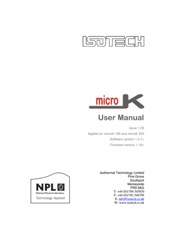 ISOTECH microK 100, microK 200 User Manual | Manualzz