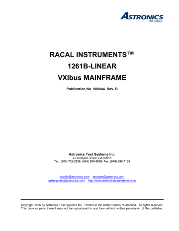 Astronics Test Systems 1261B-Linear User Manual | Manualzz